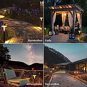 GreenClick Solar Pathway Lights, 2 Pack Bright Solar Lights Outdoor Waterproof IP65 Auto On/Off Solar Outdoor Lights Solar Powered Landscape Lights Decorative for Path Garden Driveway Yard(Warm White)