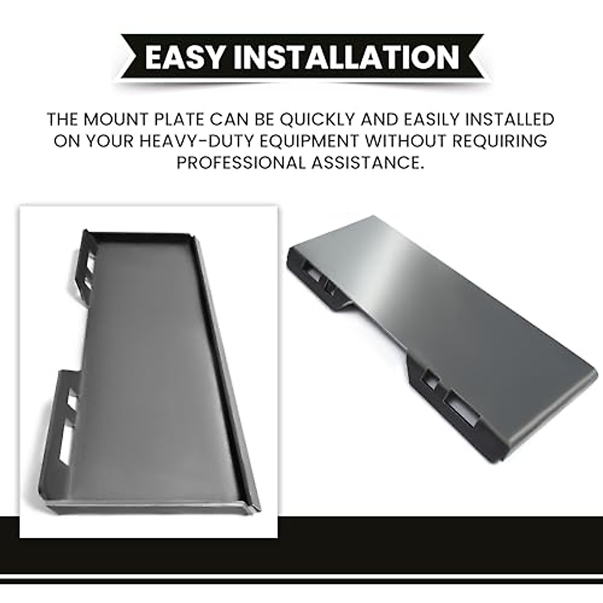 1/2" Skid Steer Mount Plate Quick Tach Attachment Loader Plate Compatible with Bobcat Kubota, with One Year Warranty