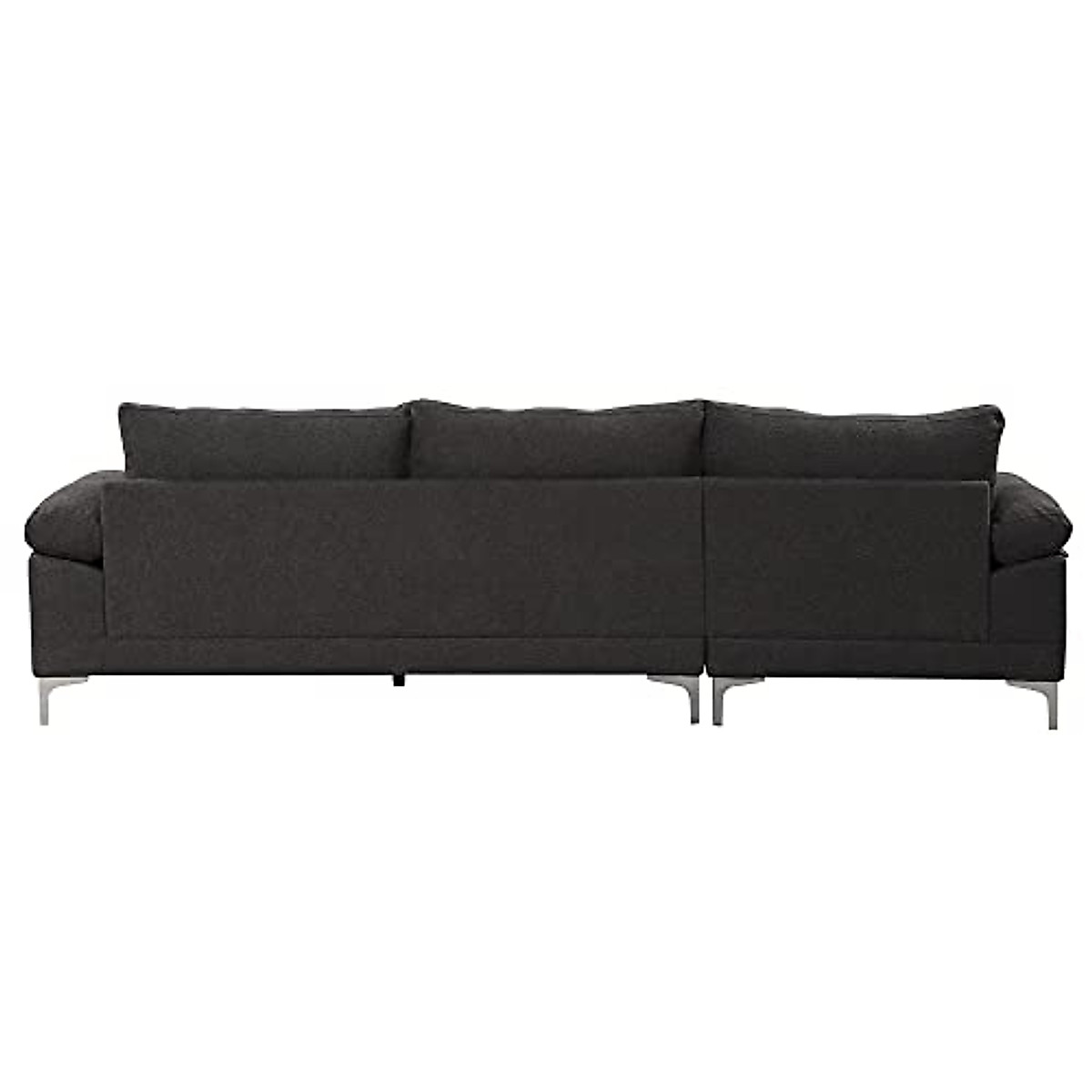 Casa Andrea Milano Modern Large Boucle L-Shape Sectional Sofa, with Extra Wide Chaise Lounge Couch, Dark Grey