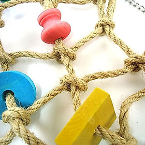 Pet Supplies Parrot Bird Cage Toy Game Hanging Rope Climbing Net Swing Ladder Parakeet Budgie Macaw Play Activity Gym Toys for Small Bird