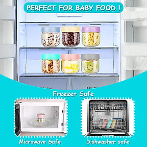GoldArea 6 Pack Glass Baby Food Containers,8 oz Baby Food Storage Jars with Lids,Glass Baby Food Jars,Breast Milk, Small Containers for Fridge-Freezer & Microwave Safe.