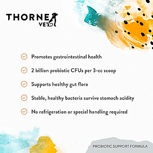 ThorneVET Probiotic Support Formula – Gastrointestinal Support for Dogs, Cats & Horses, Powder, Natural