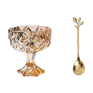 KALWEL,Dessert Cups,Trifle Bowl Glass,Dessert Bowls,Clear Glass Bowls,Clear Dessert Cups,Footed Bowl,Dessert Cups With Spoons,280ml,Suitable For Sherbet Sandwiches, Fruits, Salads, Snacks, Cocktails