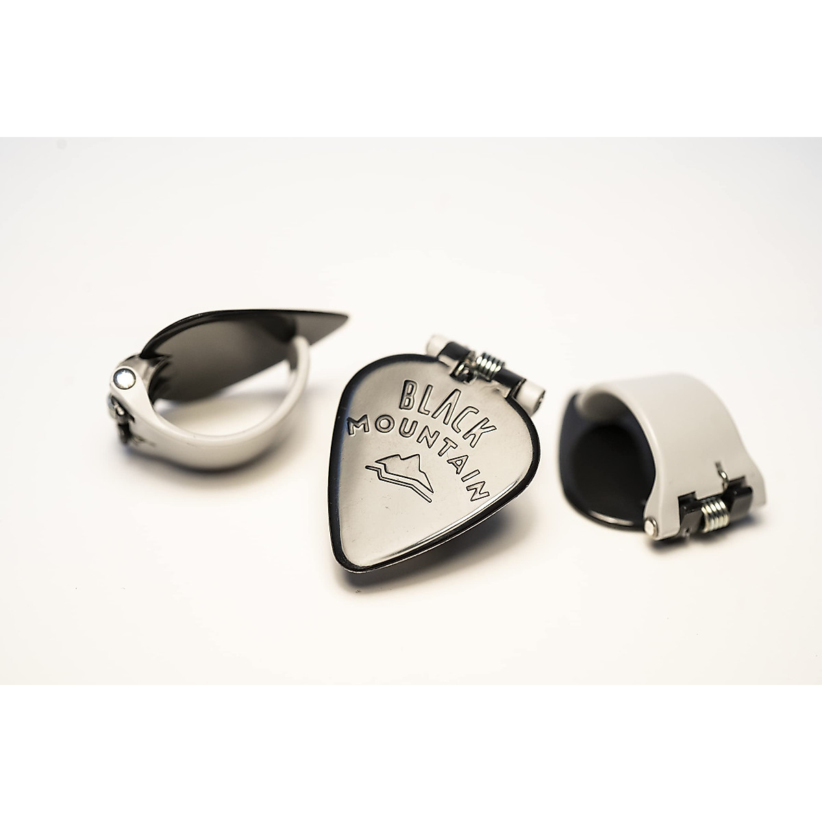 Black Mountain Medium Gauge Thumb Picks for Acoustic Guitar, Electric Guitar, Ukulele, Banjo, and More - Spring Loaded Universal Fit for Medium to XL Thumbs - Premium Finger Picks