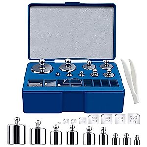 Scale Balance Calibration Weights, 10mg-100g Gram Precision Steel Scale Calibration Weight Kit with Case & Tweezers for Digital Scale Balance, Jewellery Scale, Lab Educational Science