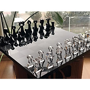 Portable Acrylic Chess Set with Storage - Travel Chess Set with Acrylic Board & Pieces