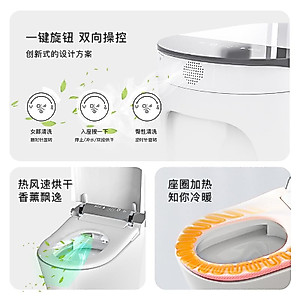Quinitiles Smart Toilet,One Piece Bidet Toilet for Bathrooms,Modern Elongated Toilet with Warm Water,Heated Bidet Seat, Auto Smart Toilet with LED Display