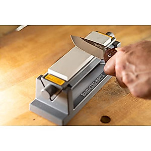 Smith’s TRI6 Arkansas Tri-Hone Stone Sharpening System Grey 6” Fine, Medium, & Coarse Stones 3-Way Honing Nonslip Rubber Feet Restore Tools, Hunting, Kitchen, Fishing & Pocket Knives