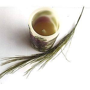 Battery Operated Decorative Hand Painted Grapes Safe Flickering Flame Flameless Pillar Candle with Timer Fall Grapevine Decor