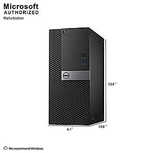 Dell OptiPlex 5040-T, Core i7-6700 3.4GHz, 16GB RAM, 480GB Solid State Drive, DVDRW, Windows 10 Pro 64bit, (Renewed)