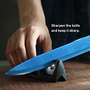 blue knife set 6pcs Kitchen Knife Chef Set, Kitchen Knife Set Stainless Steel, Kitchen Knife Set Dishwasher Safe with Sheathes