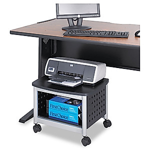 Safco Products Scoot Underdesk Printer Stand 1855BL, Black, Powder Coat Finish, Swivel Wheels for Mobility