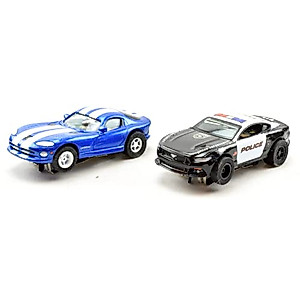 Auto World/Premium Hobbies Highway Getaway Mustang VS Viper HO Scale Slot Car Race Set CP7974