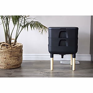 FCMP Outdoor - The Essential Living Composter, 2-Tray Worm Composter, Black