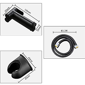 ZLOCYIVHE Bidet Handheld Sprayer Black Cloth Diaper Sprayer Gold Toilet Handheld Bidet Sprayer Brass with Hose Water No Drilling Toilet Spray Gun Set