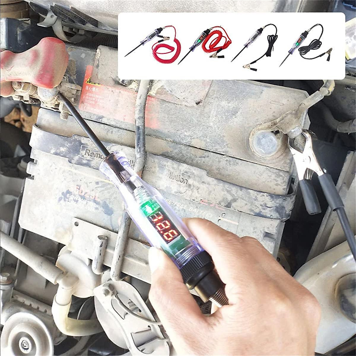 2023 Car Truck Circuit Test Pen -【New Version】Circuit Tester, 3-70V DC Digital LED Circuit Tester, Heavy Duty Light Tester w/ Voltmeter & Spring Wire, Get Result Only Just in 3s (RED - (3-24V))