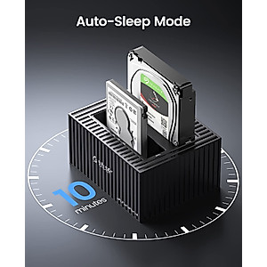 ORICO Dual Hard Drive Docking Station USB 3.2 Gen 1 External Aluminum Hard Drive Docl with Offline Clone for 2.5/ 3.5 inch SSD HDD Up to 18TB-9628C3-C