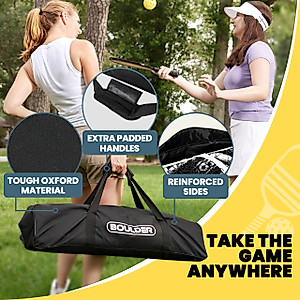 Boulder Pickleball Net - Premium USAPA Standard Full Court 22ft Pickleball Net Set with Additional 11ft Half Court Pickle Ball Tennis Net