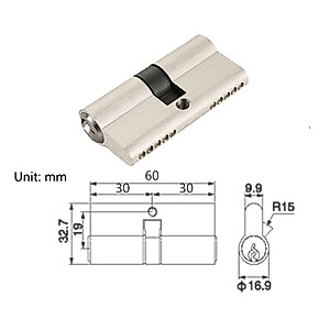 Euro Cylinder Lock,Door Barrel Lock, Lock Cylinders Cylinder Lock Hardware Cabinet Office Patio Protection Replacement Drawer Home Superior Furniture Doors with 3 Keys Lock Cylinders Thumb