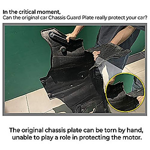 BMZX for Front Skid Plate Under Engine Guard for Tesla Model 3 2017-2024 & for Tesla Model Y 2020-2024 Front Chassis Guard Plate Splash Shield Cover All Weather Heavy Duty Protection