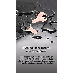 Acuvar in-Ear Wireless Bluetooth 5 Headphones, Earbuds IPX5 Waterproof with Microphone Rechargeable USB C Case for Smartphones Android iOS (Pink)