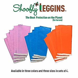 SHOOFLY Horse Leggins, Patented Loose Fitting Boots, Breathable Plastic Mesh (Blue/Large)