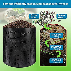 Outdoor Compost bin, Large Capacity, Expandable Outdoor composter, Create Fertile Soil Quickly, Easy to Assemble