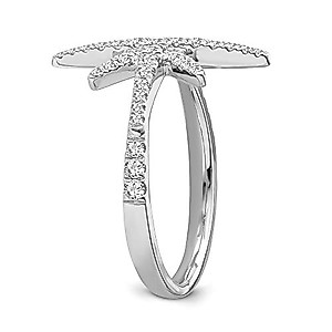 ARAIYA FINE JEWELRY 10K White Gold Diamond North Star Band Ring (3/8 cttw, I-J Color, I2-I3 Clarity), Size 7.5