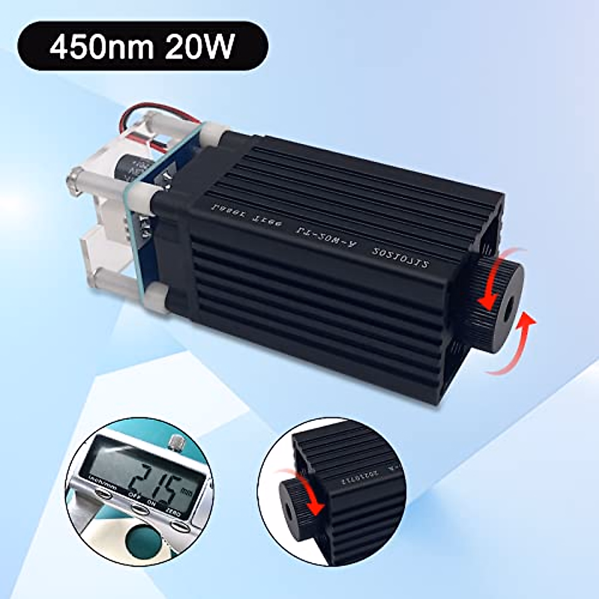 LASER TREE Laser Engraver Module, 20W Laser Engraving Cutting Module CNC, 4W Optical Output Power, Adjustable Focal, 450nm Laser Head for Laser Engraver Cutter Machine DIY Engrave Wood Paper Leather