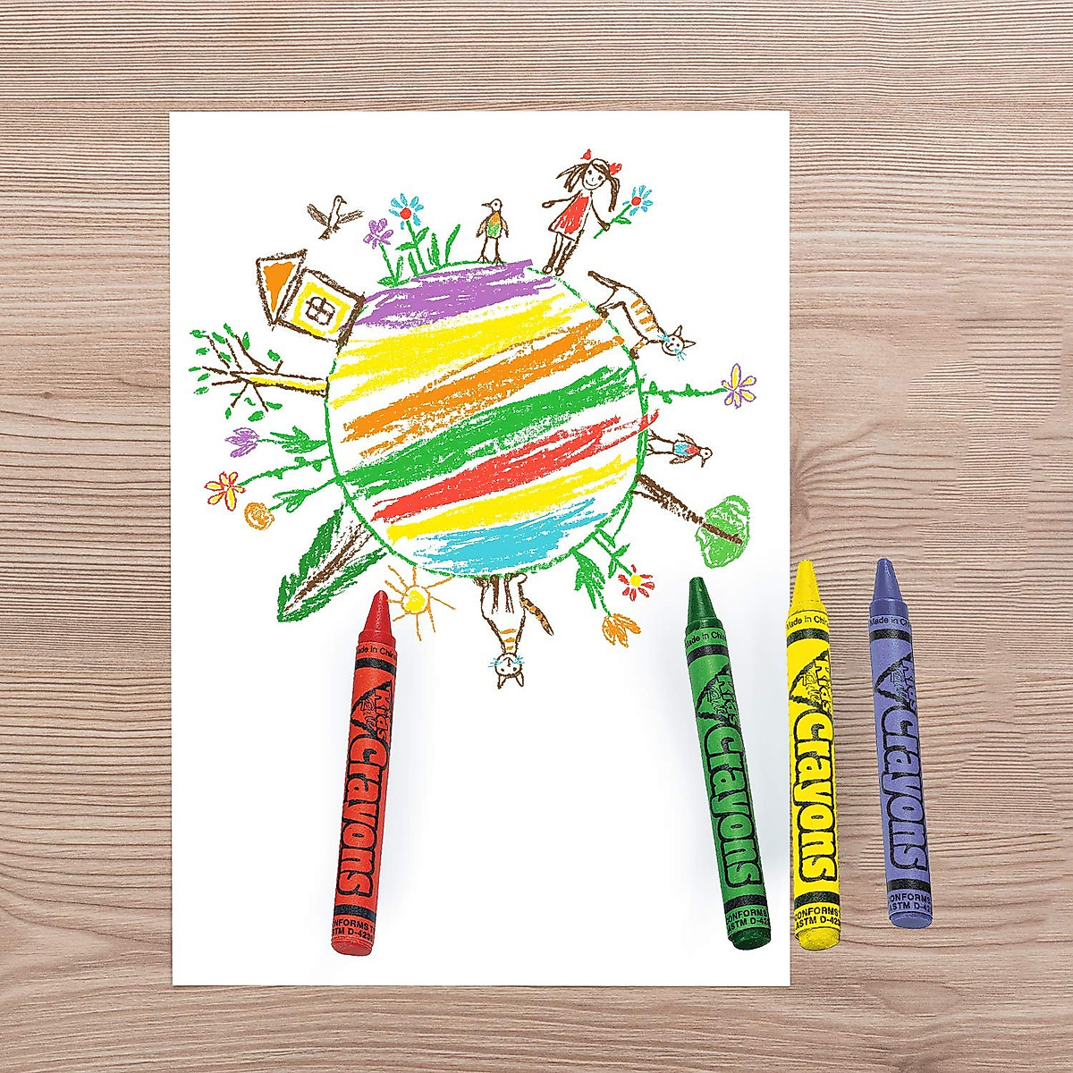 Kicko Wax Crayons - Coloring Wax Pastel in Bright Assorted Colors for School Supply, Creative Play, Arts and Crafts, DIY Projects, Children’s Party Activity, 250 Crayons Total