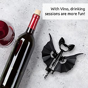 OTOTO Vino Spooky Bat Wine Opener - 2-in-1 Wine & Beer Opener, Corkscrew & Bottle Opener - Wine Accessories & Gifts for Wine Lovers