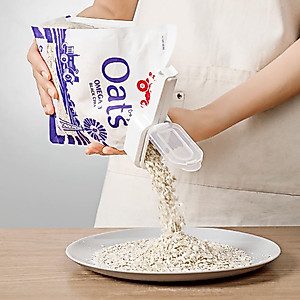 Yvey Food Clip Set, 2 Sizes, Flip-Up Chip Bag Clips for Airtight Food Storage, Durable Plastic Sealing Clips (Square)