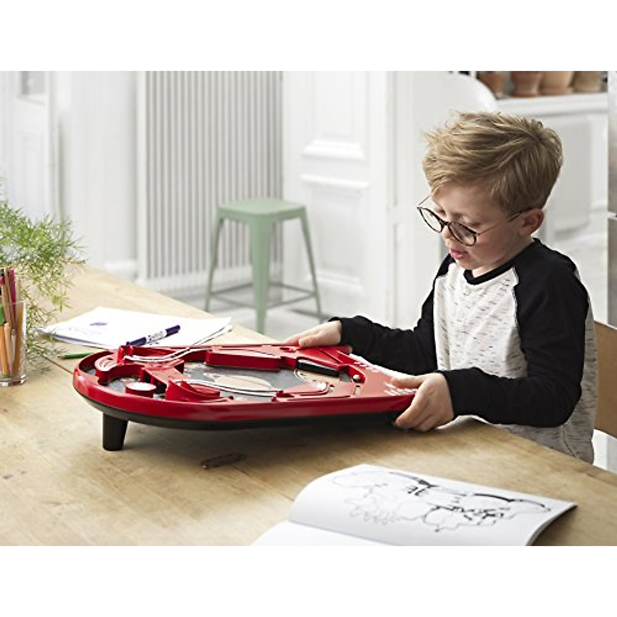 BRIO 34017 Pinball Game - Classic Vintage Arcade Style | Engaging Brain Game for Kids and Adults | Ideal Gift for Ages 6 and Up, Red