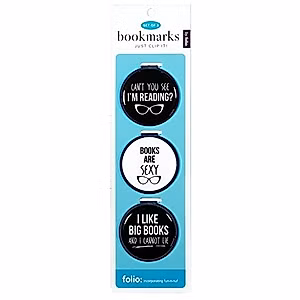 Just Clip it! Quote Bookmarks - (Set of 3 clip over the page markers) - Can't you see I'M READING, BOOKS are Sexy, I LIKE BIG BOOKS & I Cannot lie. Funny Bookmark Set of all ages.