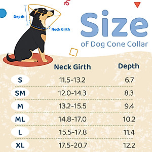 OEH Dog Cone, Soft Cones for Dogs After Surgery, Comfortable Dog Cone Collar, Protective Cone for Dogs to Stop Licking, Adjustable Large Dog Cones for Large Dogs, Black, XL(Neck: 17.5"-20.7")