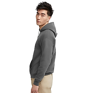 Hanes Men's Pullover EcoSmart Hooded Sweatshirt, Smoke Grey, X-Large