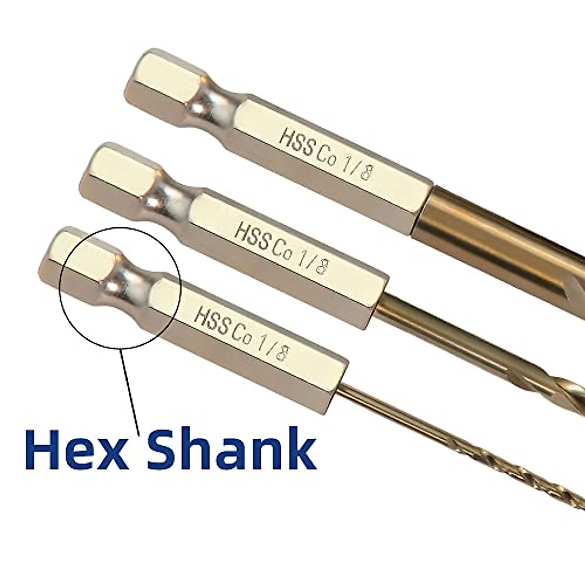 M35 High Speed Steel HSS Titanium Drill Bit Set Twist Drill Bits Set Quick Change for Metal, Steel, Wood (1/16)