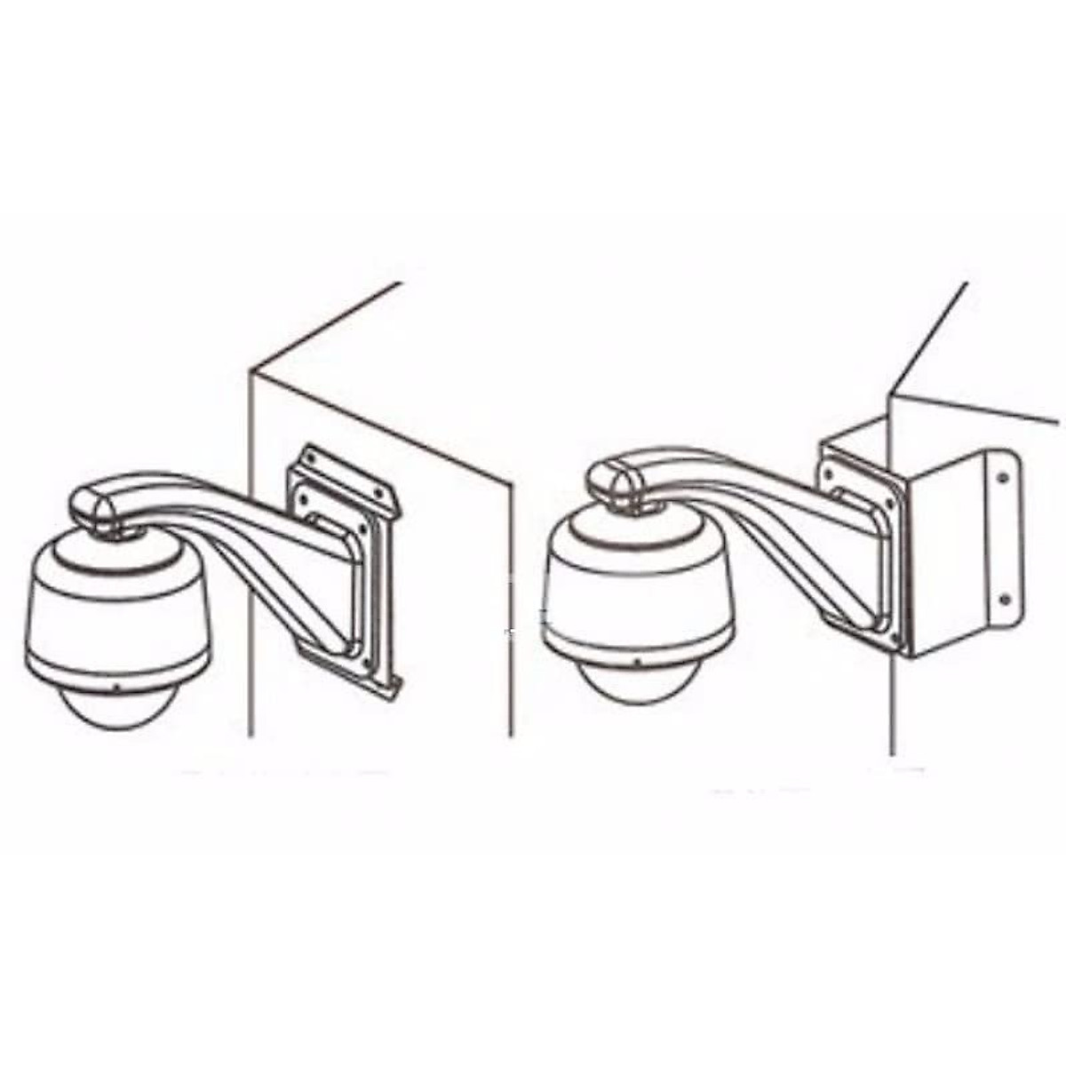 OdiySurveil Outdoor Wall-Mounted Large 90 Degree Corner Installation Column Pole Bracket Hoop Iron Mount for Hikvision Dome PTZ Cameras