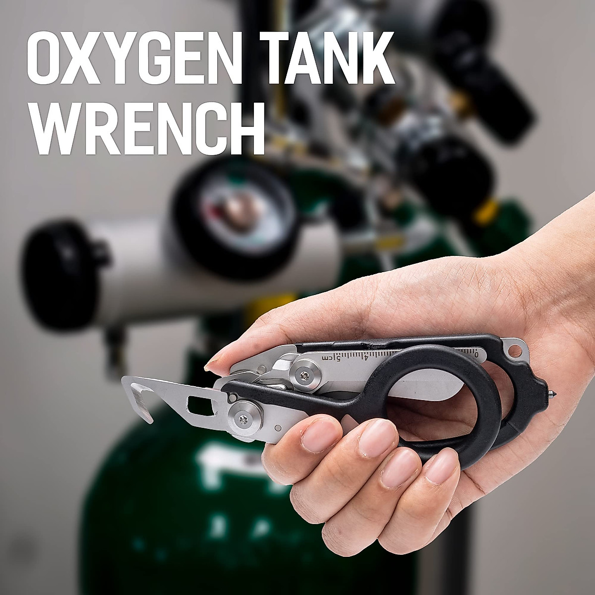 Marsrut 6 in 1 Emergency Response Shears with Strap Cutter and Glass Breaker Black With MOLLE Compatible Holster