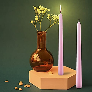 Pink 10-inch Cone Candles, Each Set of 14 odorless and drip-Free candlesticks -8 Hours Long Burning, Suitable for Home Decoration, Weddings, Parties