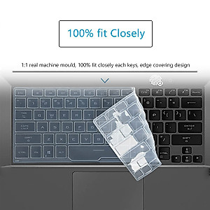 Keyboard Cover Design for 14" ASUS ROG Zephyrus G14 Gaming Laptop, 2021 2020 2019 Zephyrus G14 GA401 GA401IH GA401IU GA401IV US Layout Keyboard Accessories Cover -Clear