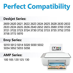 MeetRGB Remanufactured Ink 65 XL 65XL Ink Cartridge Replacement N9K04AN for Envy 5055 5052 5058 5010 DeskJet 3755 2652 2655 3722 3723 3752 3758 3730 3720 2622 2655 2635 Printer Ink (1 Full Set)