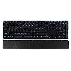 Teerwere Gaming Keyboard Ergonomic Design 108 Key RGB Side Backlit Mechanical Gaming Keyboard with Wrist Pad ABS Keycaps Mechanical Gaming Keyboard (Color : Black, Size : Brown Switch)