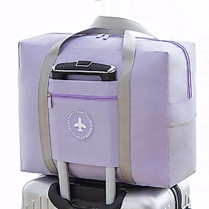 AINAAN Travel Foldable Bag & Portable Duffel for Women, Men& Kids - Waterproof Lightweight Carry On Luggage (Purple)