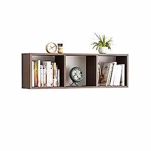 Bookshelf Bookcase Open Bookcase Wall Shelf Wooden Wall Decoration Bookshelves Wall-mounted Bookshelf Home Single Layer Partition Wall Cabinet Home Office Storage Organiser (Color : Grey) (Gray )