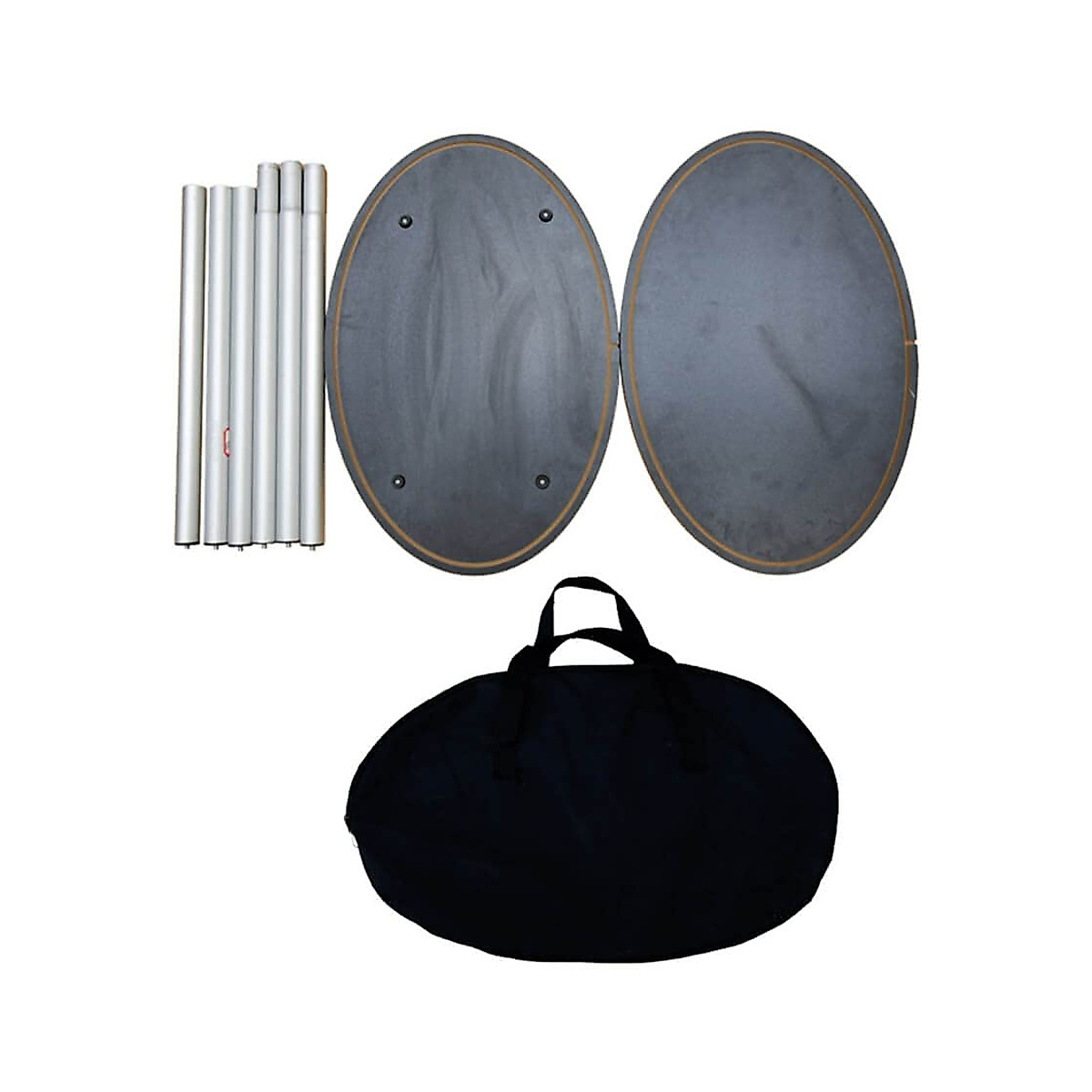 BannerBuzz, Fabric Pop Up Oval Booth, Graphic with Hardware, 240 GSM, Tension Fabric, 32 mm Tube Diameter, 1440 DPI Dye-Sublimation Printing, Ideal for Trade Show, Exhibition (58.3” W X 39” H)