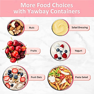 Yawbay Stainless Steel Snack Containers with Silicone Lids, Stackable Easy Open Leak Proof Snack Food Containers Metal Lunch Boxes for Office, Home, School and Travel (18oz/10oz/5.5oz)