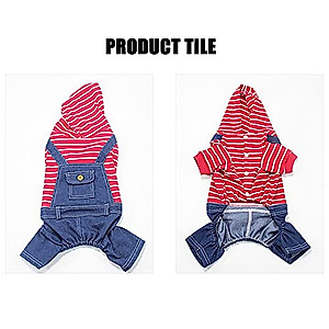 Sweatshirt for Dog Girl Fat Classic Four Piece Elastic Jeans Dog Clothes Legged One Stripe Pet Clothes Small Dog Sweater