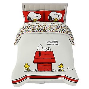 Franco Peanuts & Snoopy Classic Pals Super Soft Comforter and Sheet Set, 5 Piece Queen Size, (Official Licensed Product) Collectibles