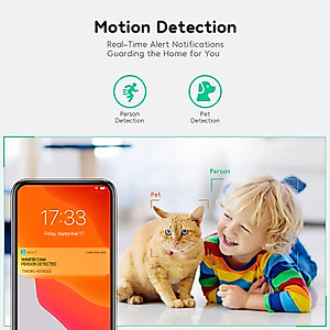 winees Indoor Security Camera, Baby Monitor Wi-Fi Smart Home IP Camera with Motion Detection,2-Way Audio, 2.4GHZ, Night Vision, Multi Installation Cam for Pet, Baby Works with Alexa